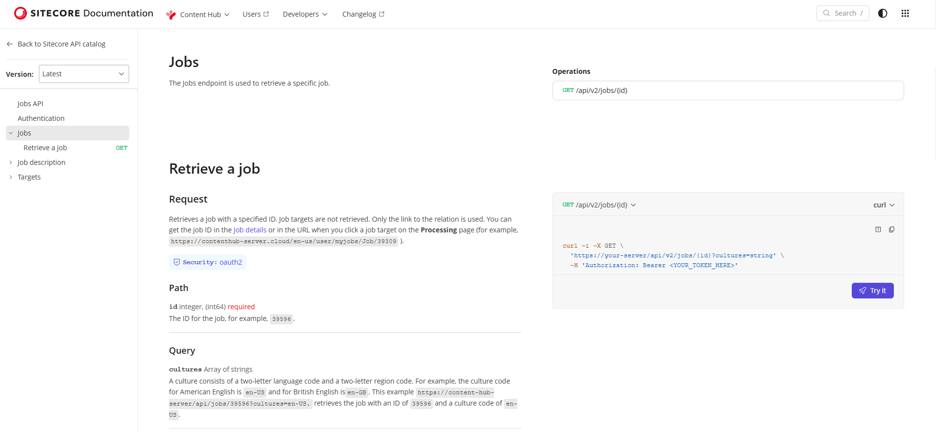 Content Hub Jobs API documentation now available with Try-it-now ...